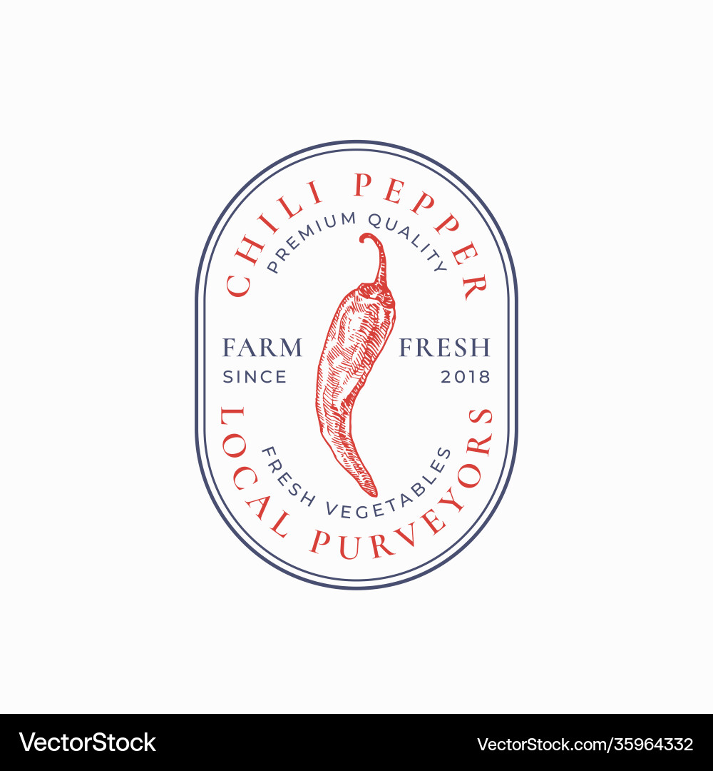 Chili hot pepper frame badge or logo template Vector Image