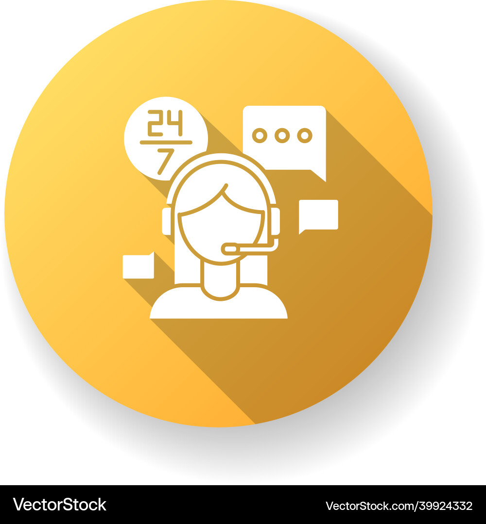 Customer service jobs yellow flat design long Vector Image