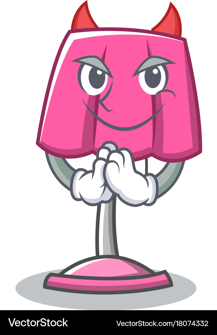Devil furniture lamp character cartoon Royalty Free Vector