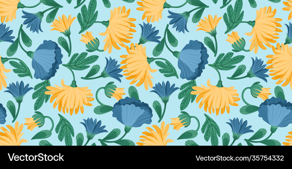 Floral abstract seamless pattern design Royalty Free Vector