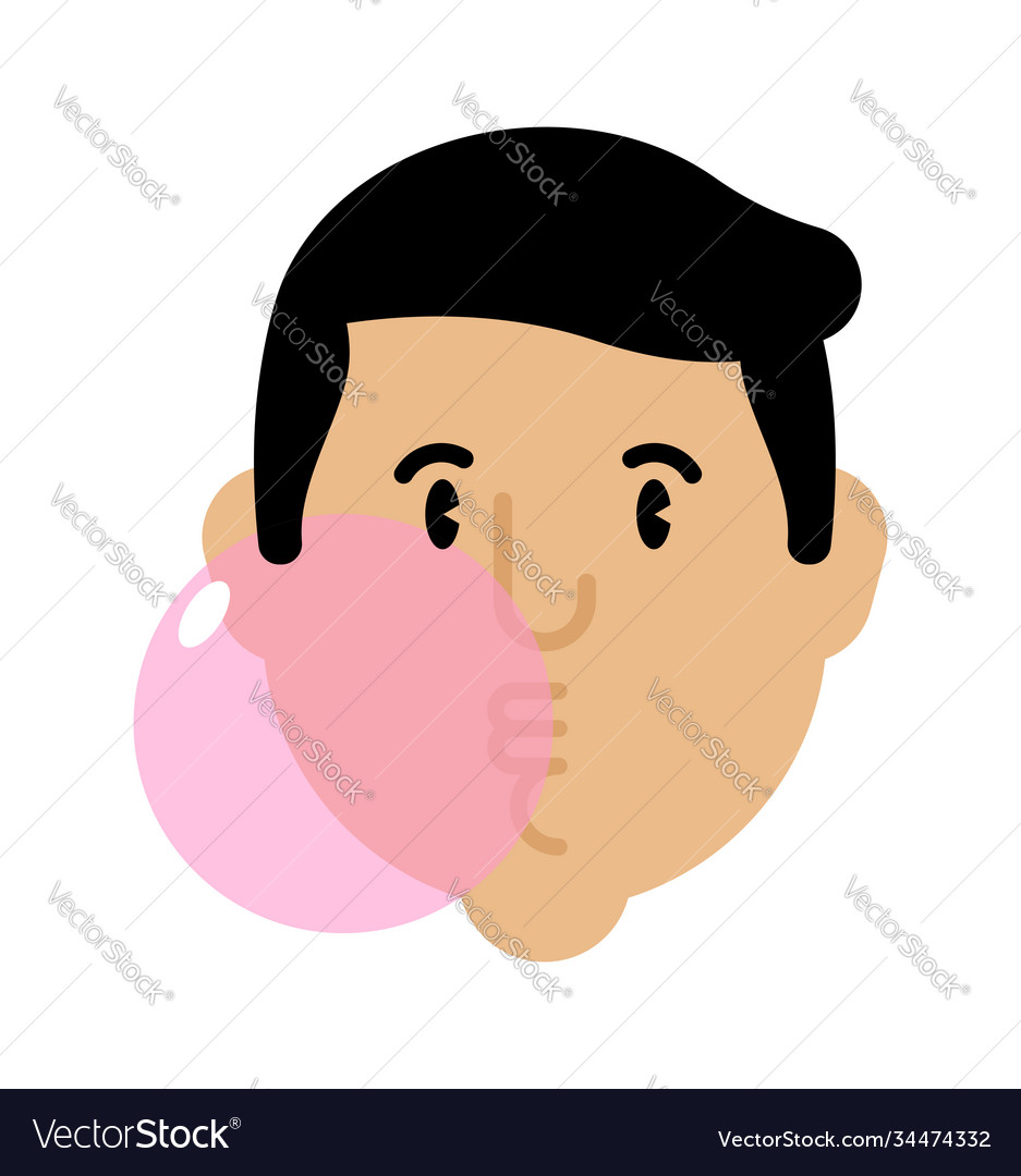 Guy and bubble gum Royalty Free Vector Image - VectorStock