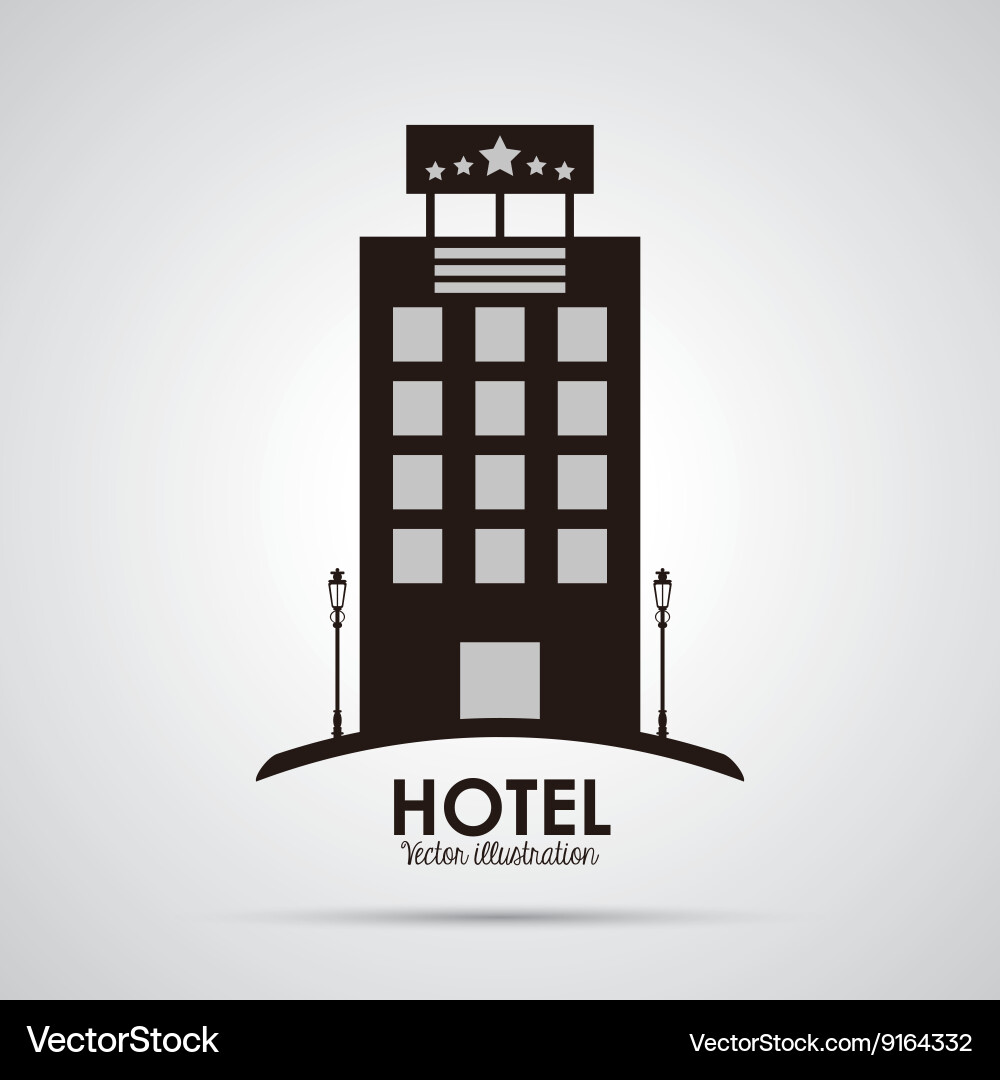 Hotel design service icon flat Royalty Free Vector Image