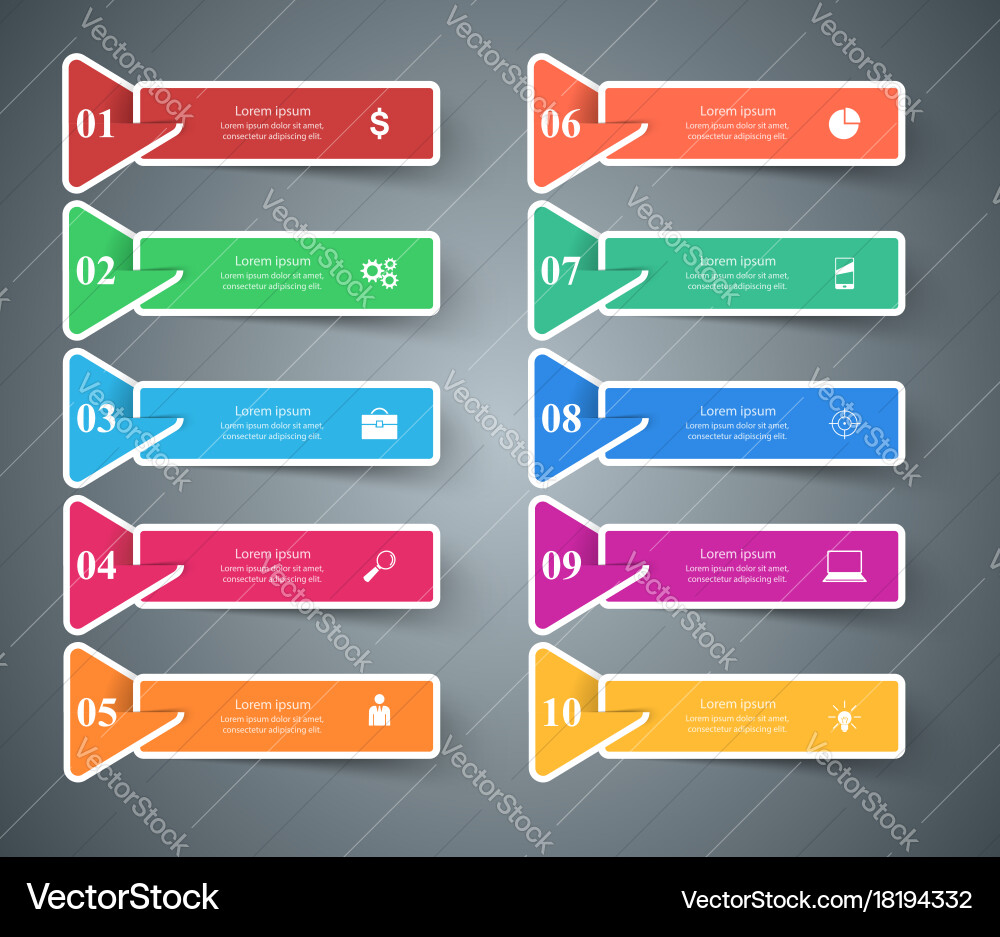 Infographic design list of 10 items Royalty Free Vector
