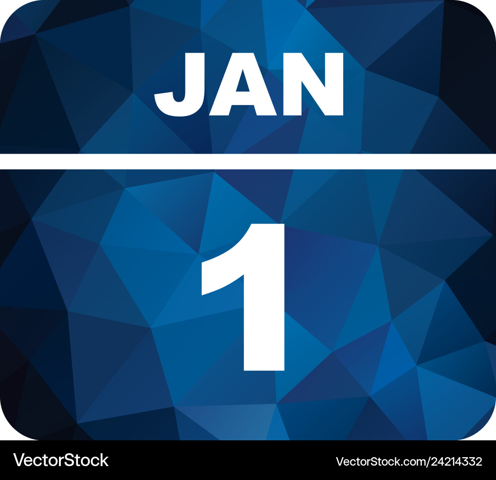January 1st date on a single day calendar Vector Image