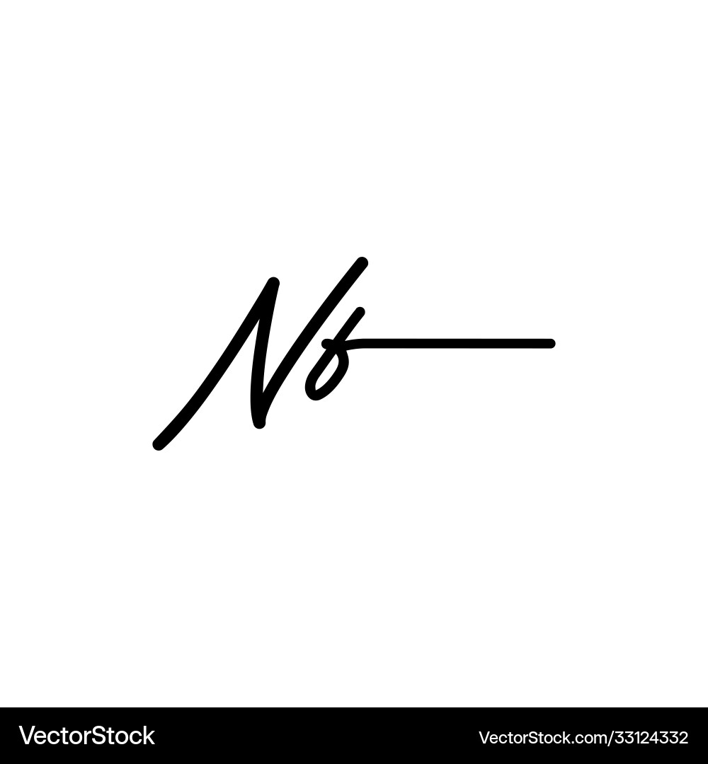 Letter nf signature logo template Royalty Free Vector Image
