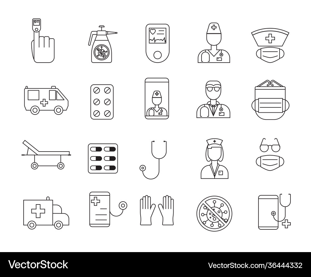 Medicine equipment doctors medicines help simple Vector Image