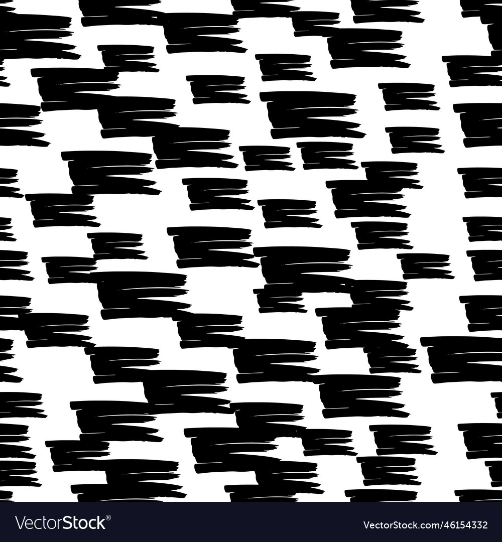 Seamless pattern with black marker scribbles Vector Image