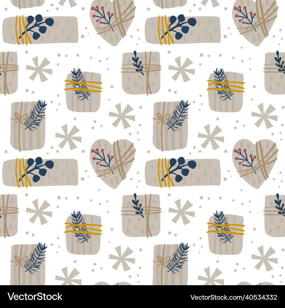 Seamless pattern with gift boxes Royalty Free Vector Image