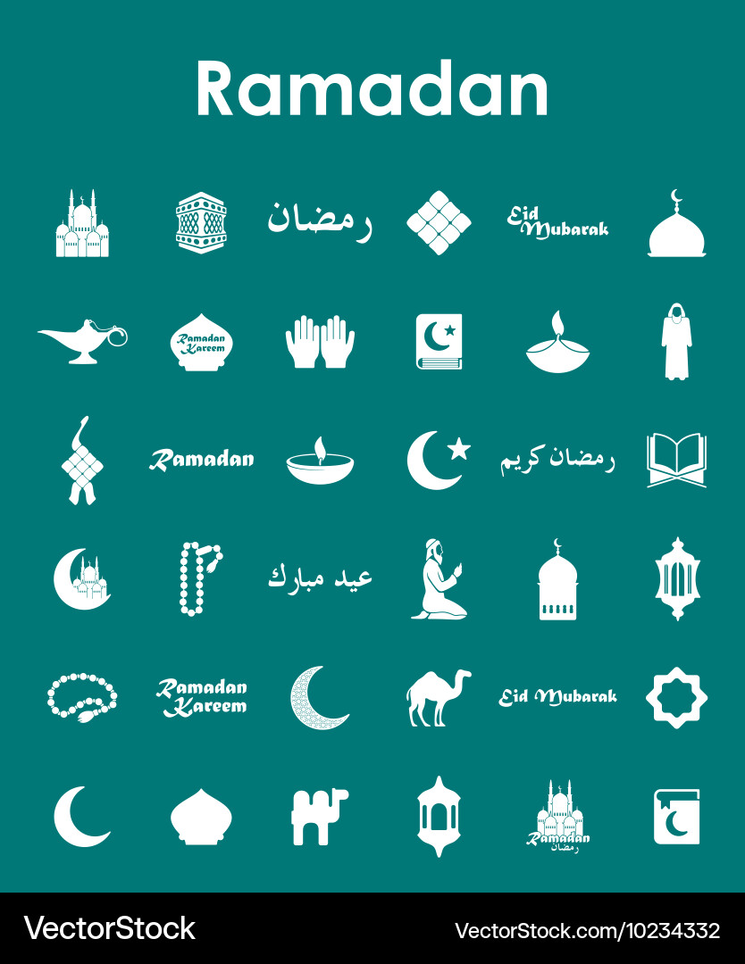 Set of ramadan simple icons Royalty Free Vector Image
