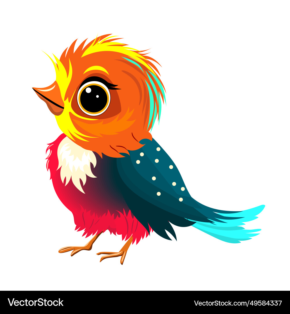 Bright colorful little bird Royalty Free Vector Image