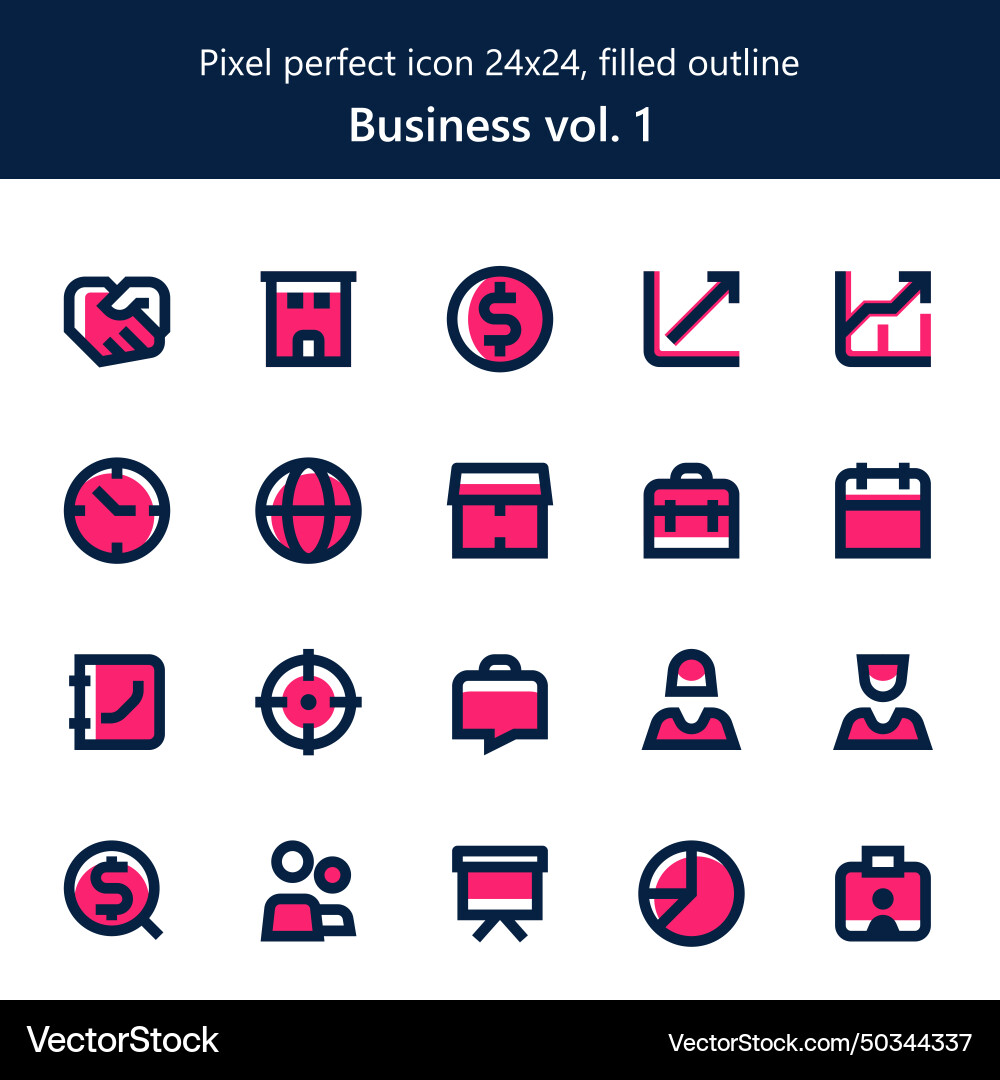 Business vol 1 filled outline Royalty Free Vector Image