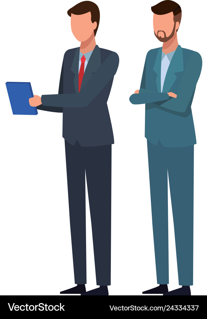 Businessmen team coworker faceless Royalty Free Vector Image