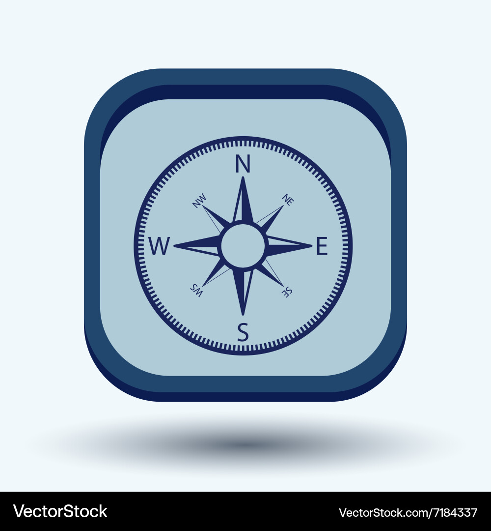 Compass icon orienteering traveling or camping Vector Image