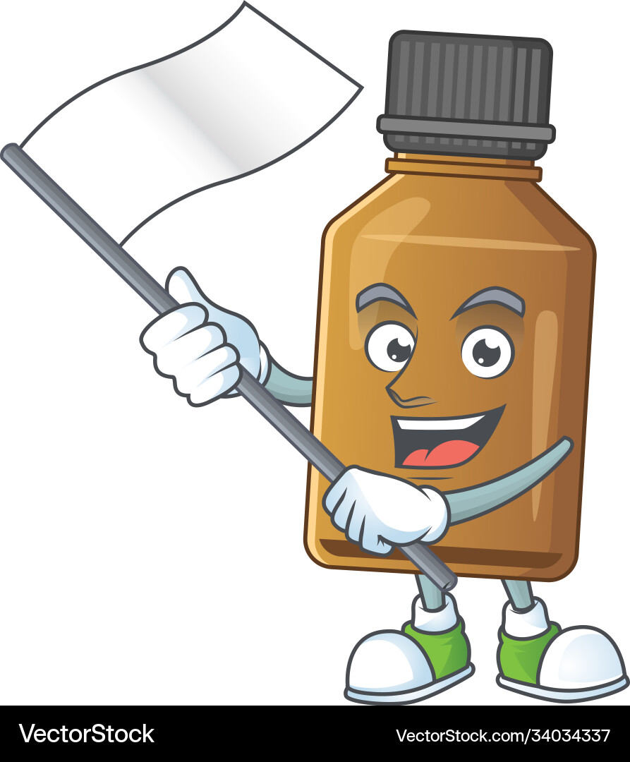 Cute cartoon character syrup cure bottle Vector Image