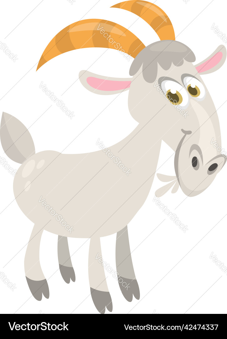 Cute goat character cartoon isolated Royalty Free Vector