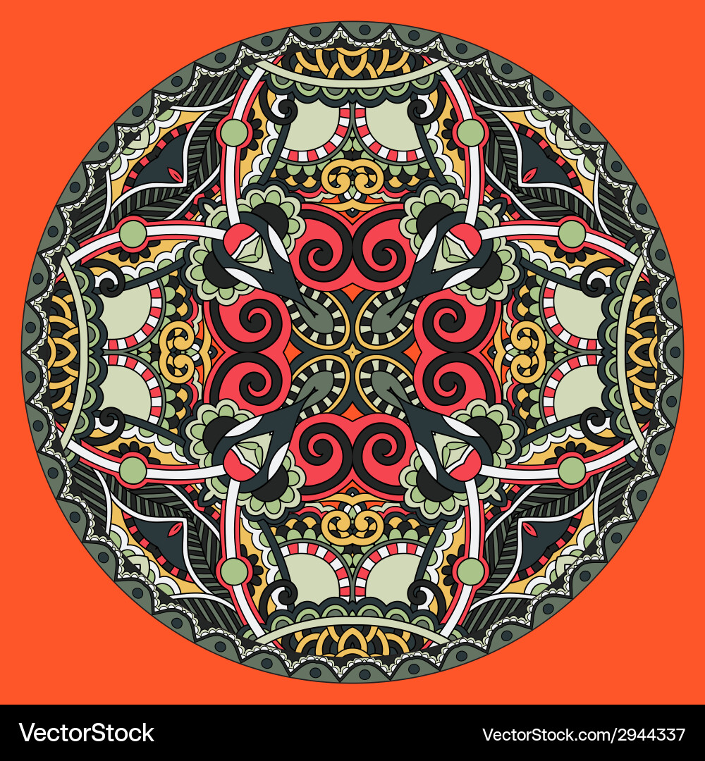 Decorative design of circle dish template round Vector Image