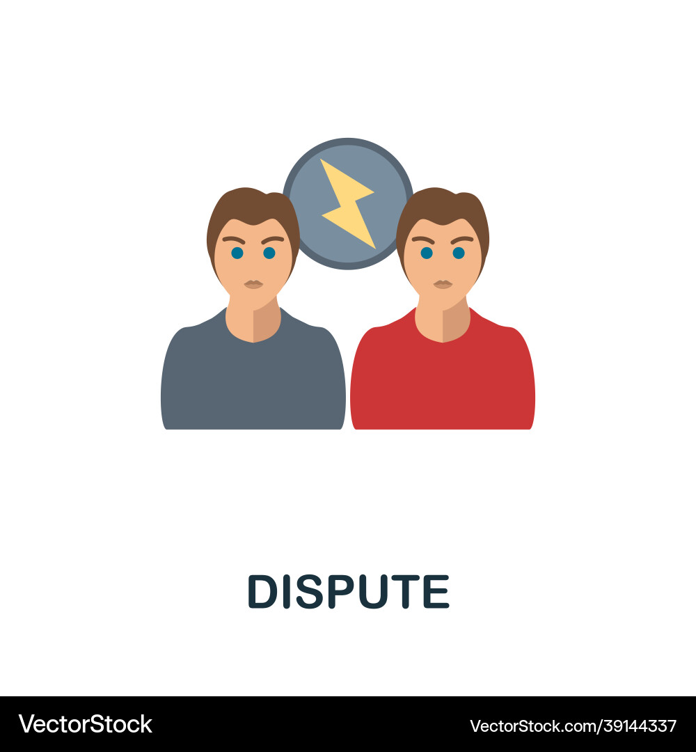 Dispute flat icon colored sign from personality Vector Image