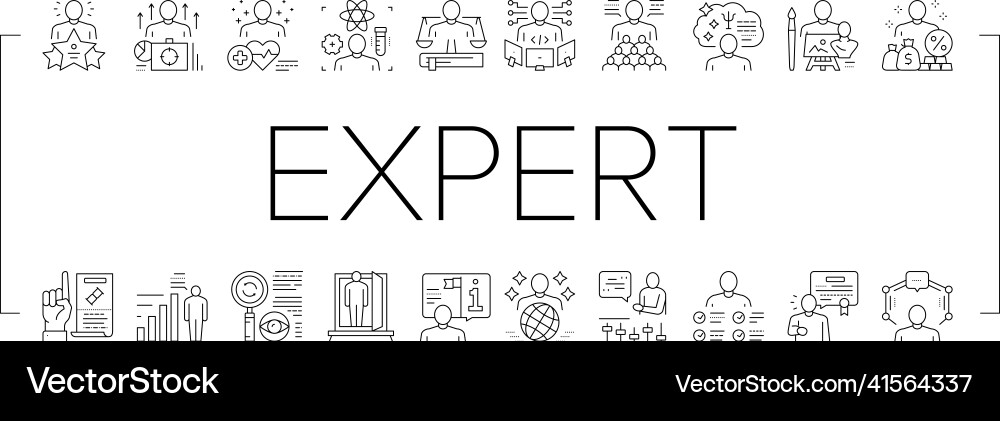 Expert human skills collection icons set Vector Image
