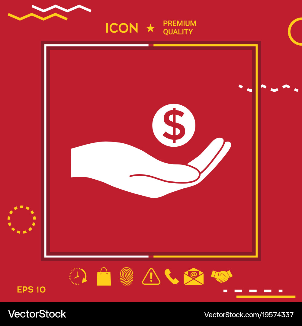 Hand holding money - dollar symbol Royalty Free Vector Image