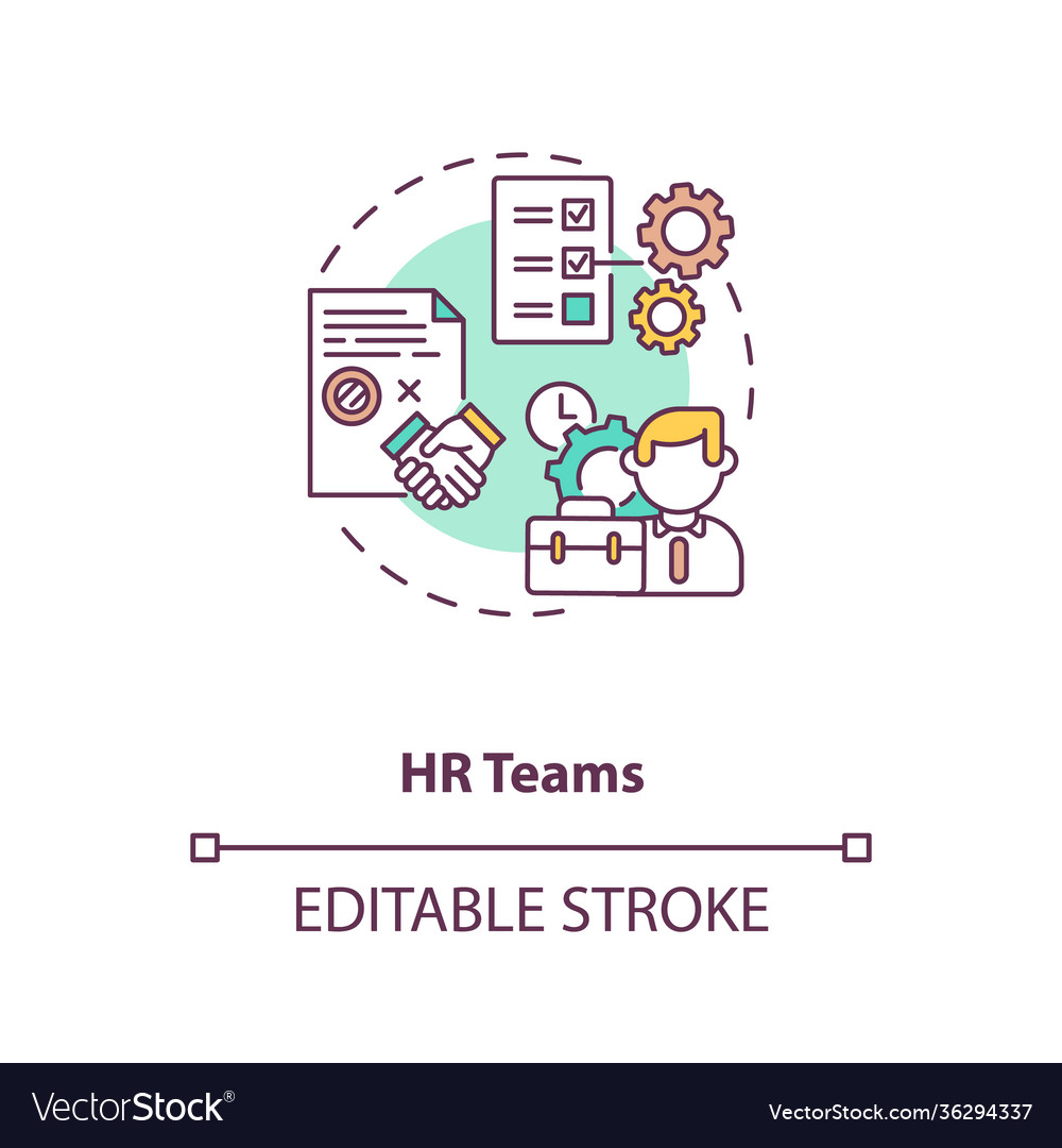 Hr teams concept icon Royalty Free Vector Image