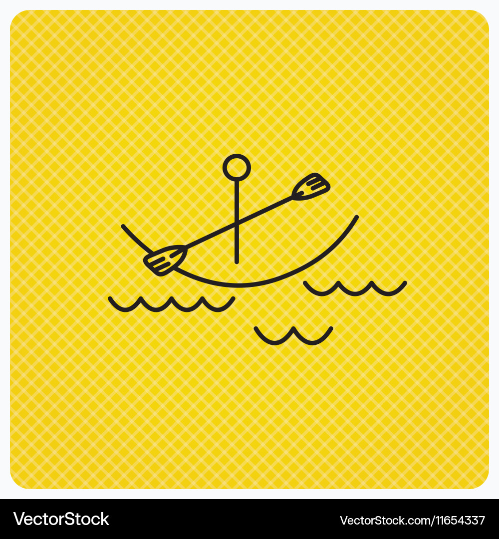 Kayaking on waves icon boating or rafting sign Vector Image