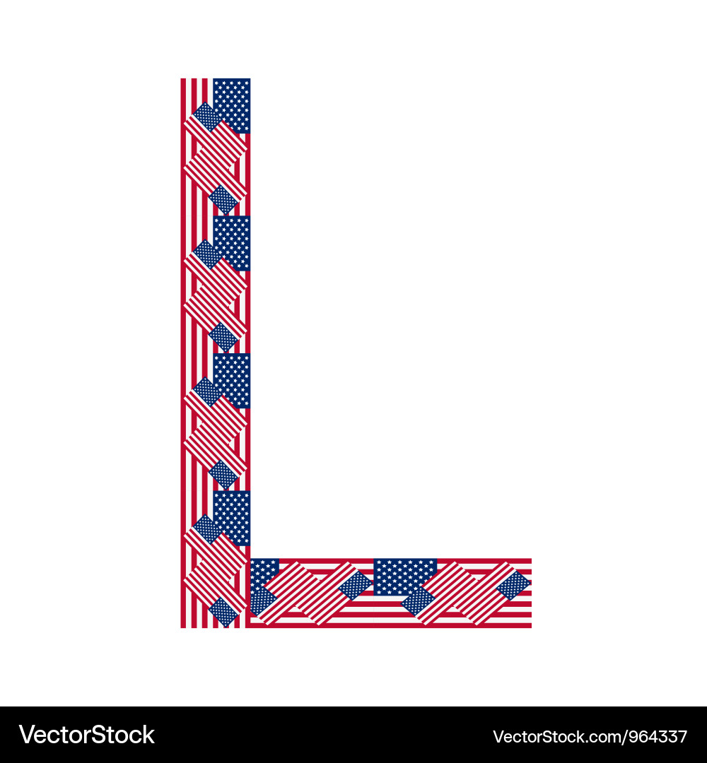Letter l made of usa flags Royalty Free Vector Image