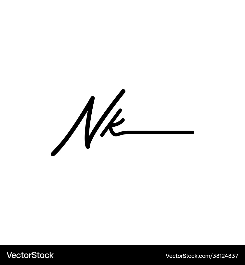 Letter nk signature logo template Royalty Free Vector Image