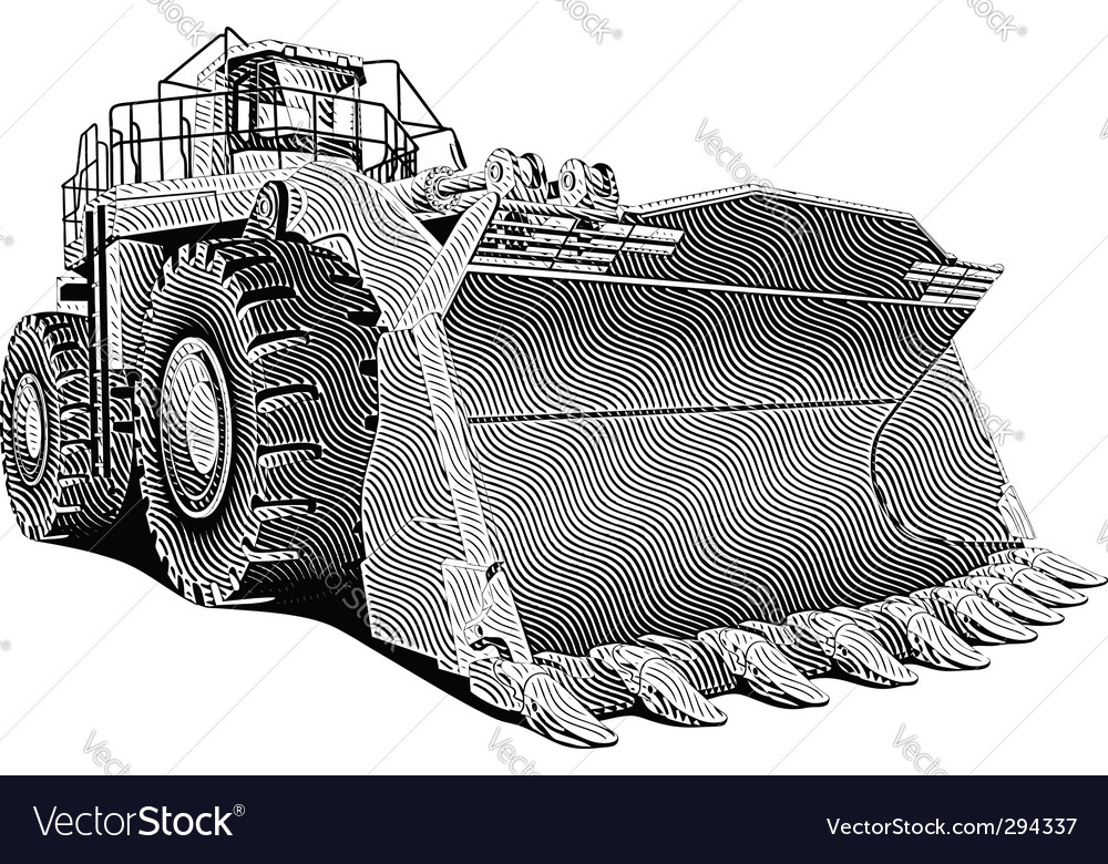 Loader engraving Royalty Free Vector Image - VectorStock