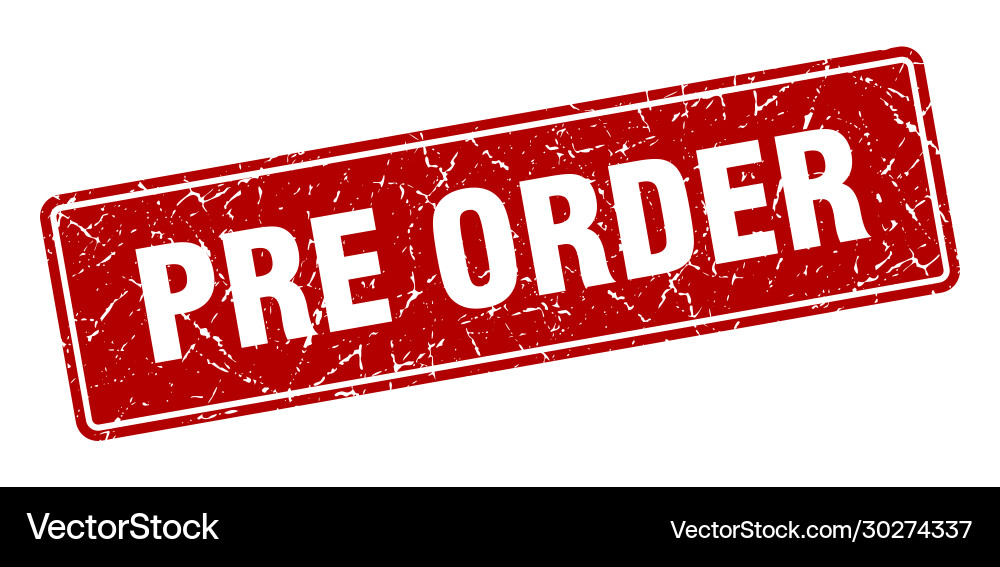 Pre order stamp vintage red label sign Royalty Free Vector