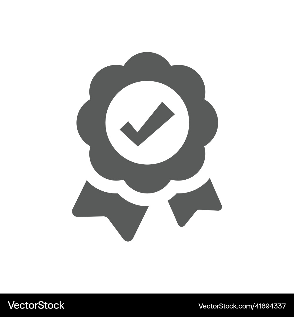 Quality award badge with ok or tick checkmark Vector Image