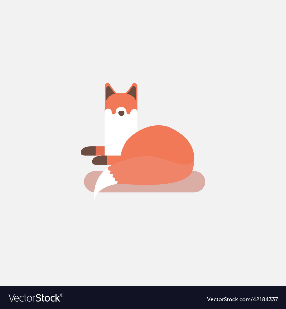 Red fox flat Royalty Free Vector Image - VectorStock