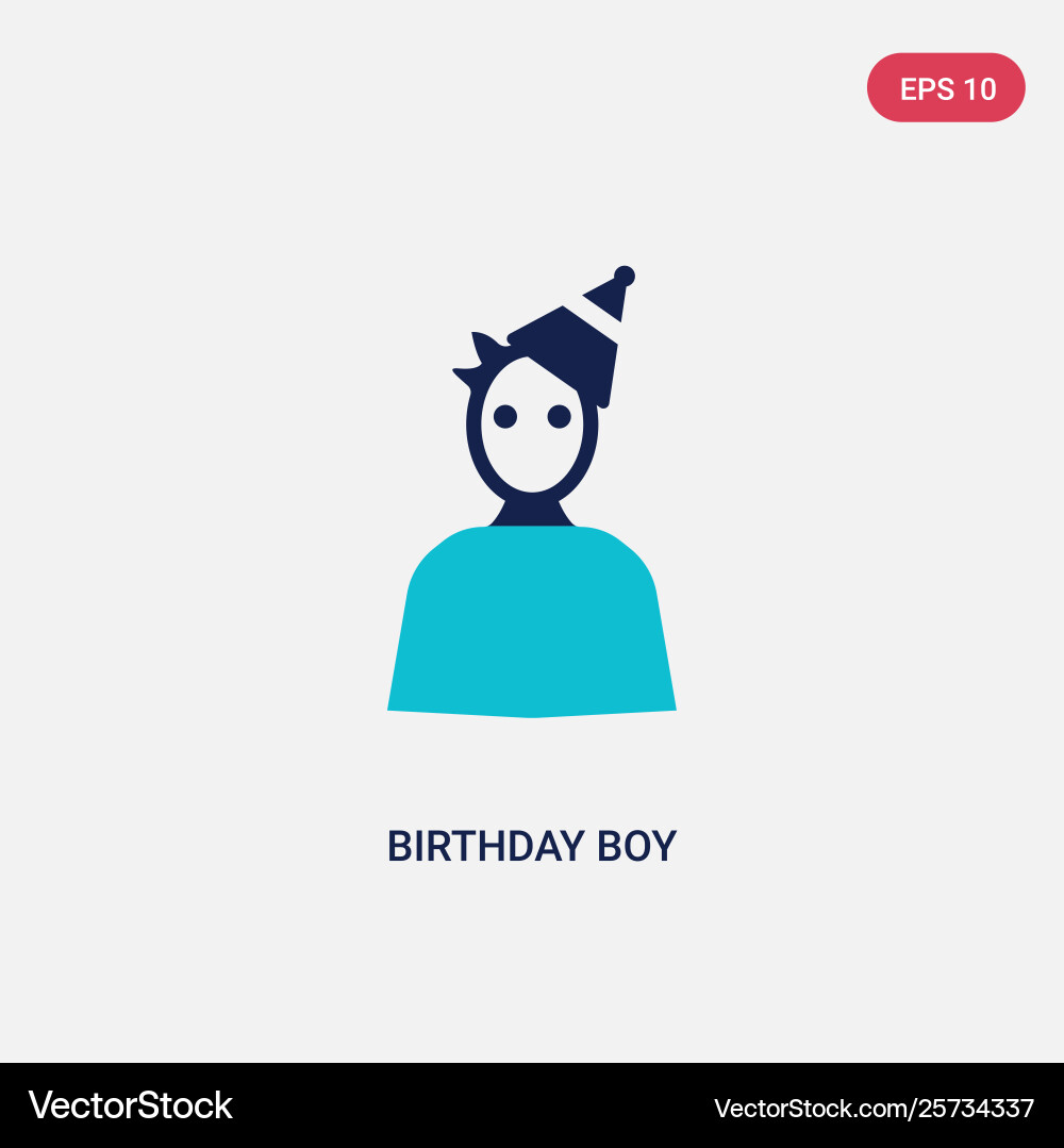 Two color birthday boy icon from party Royalty Free Vector