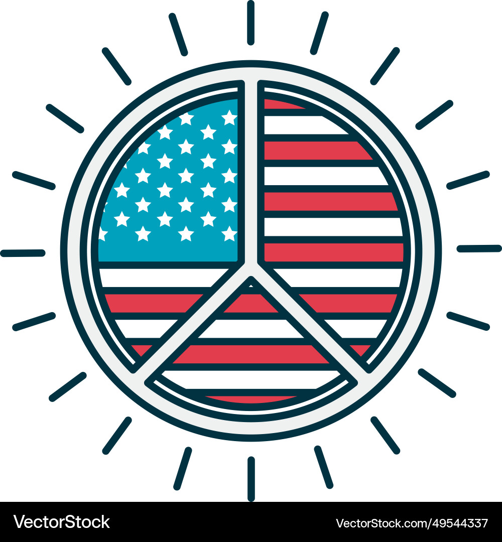 Usa flag in peace symbol Royalty Free Vector Image