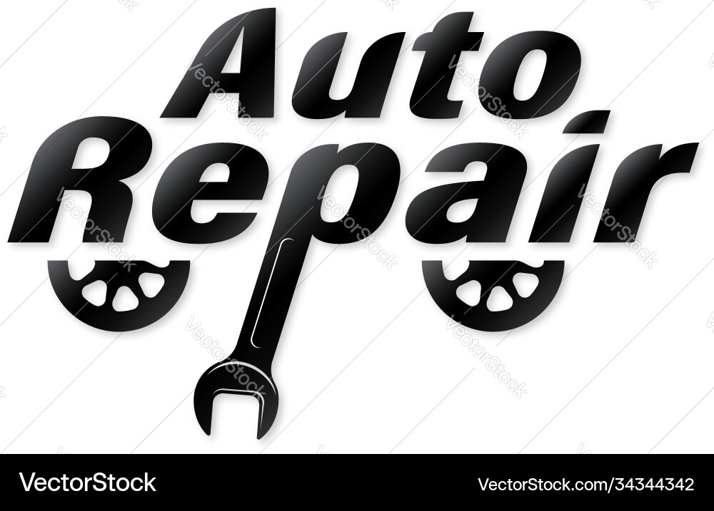 Auto repair symbol for service Royalty Free Vector Image