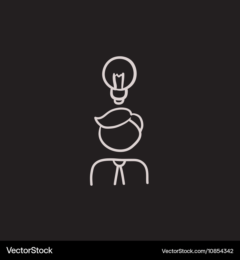 Businessman with idea sketch icon Royalty Free Vector Image