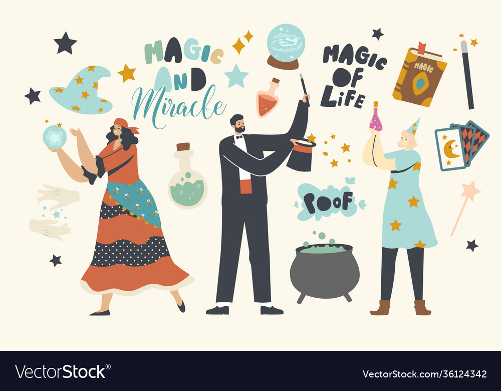 Circus magicians performing tricks with top hat Vector Image Circus magicians performing tricks with top hat Vector Image