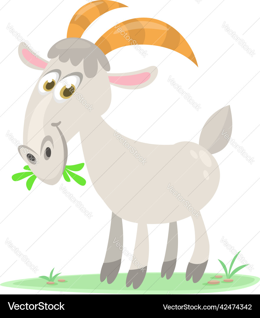 Cute goat character cartoon isolated Royalty Free Vector