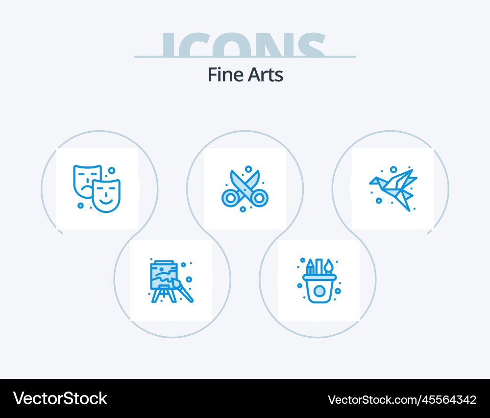 Fine arts blue icon pack 5 icon design art Vector Image