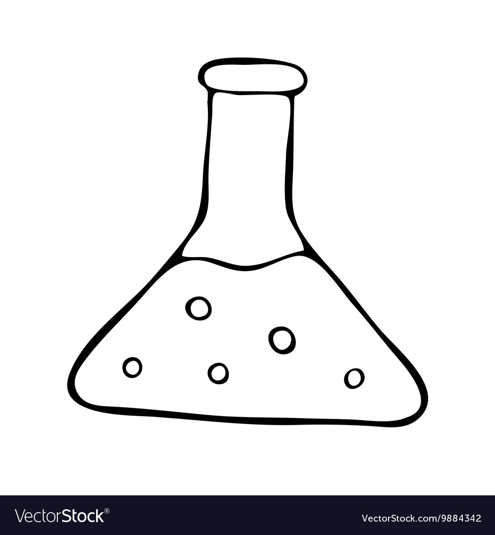 Hand drawn flask doodle isolated Royalty Free Vector Image Hand drawn flask doodle isolated Royalty Free Vector Image
