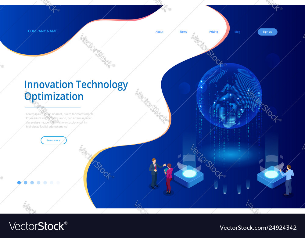 Isometric creative innovation technology concept Vector Image