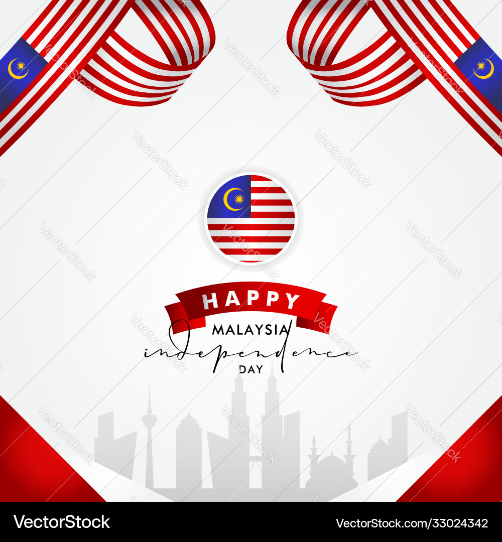 Malaysia independence day design for celebrate Vector Image