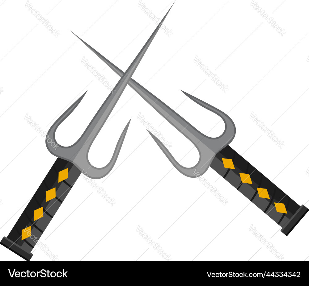 Ninja triden on a white background Royalty Free Vector Image