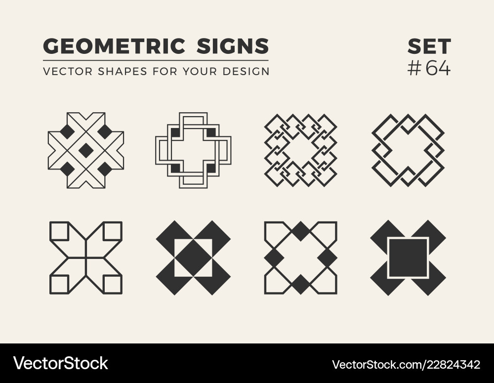 Set eight minimalistic trendy shapes stylish Vector Image