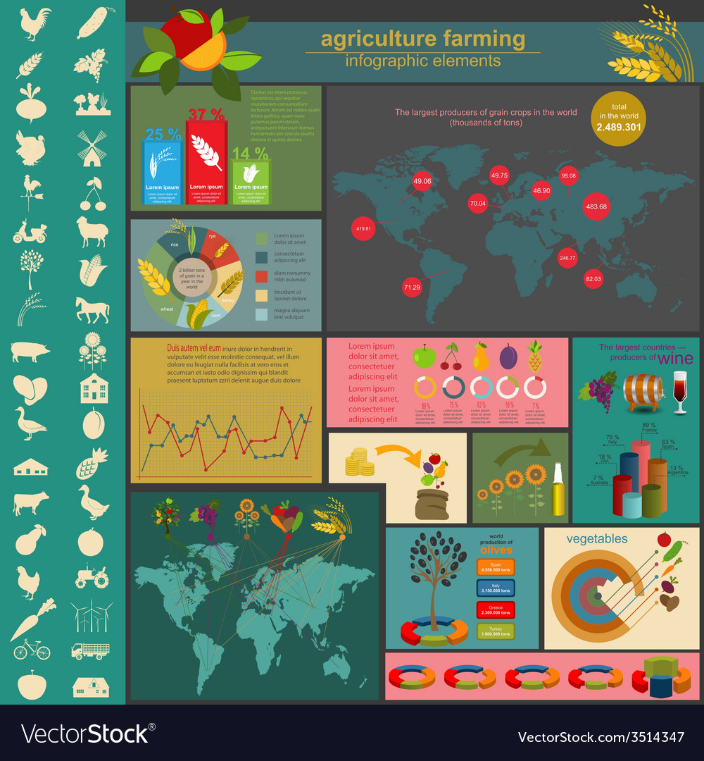 Agriculture farming infographics Royalty Free Vector Image Agriculture farming infographics Royalty Free Vector Image