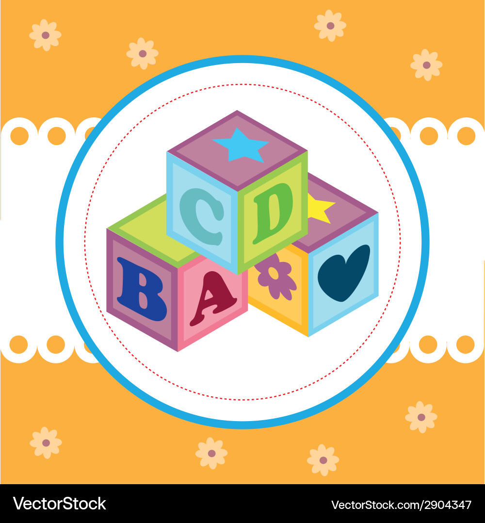 Baby shower design over yellow background Vector Image