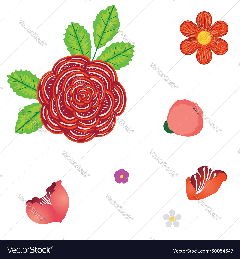 Bright spring flowers Royalty Free Vector Image