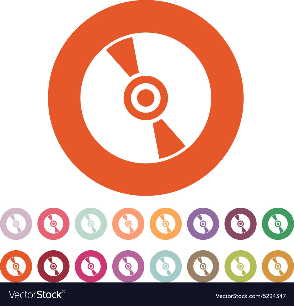 Cd icon compact disk symbol flat Royalty Free Vector Image