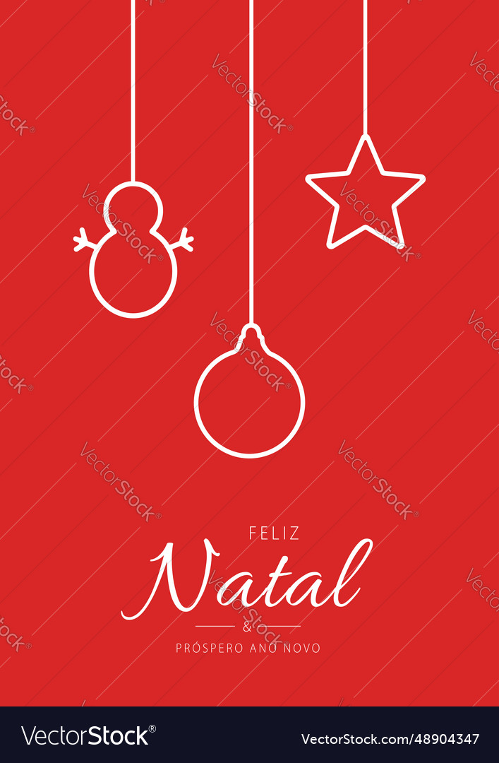 Christmas card concept in portuguese Royalty Free Vector