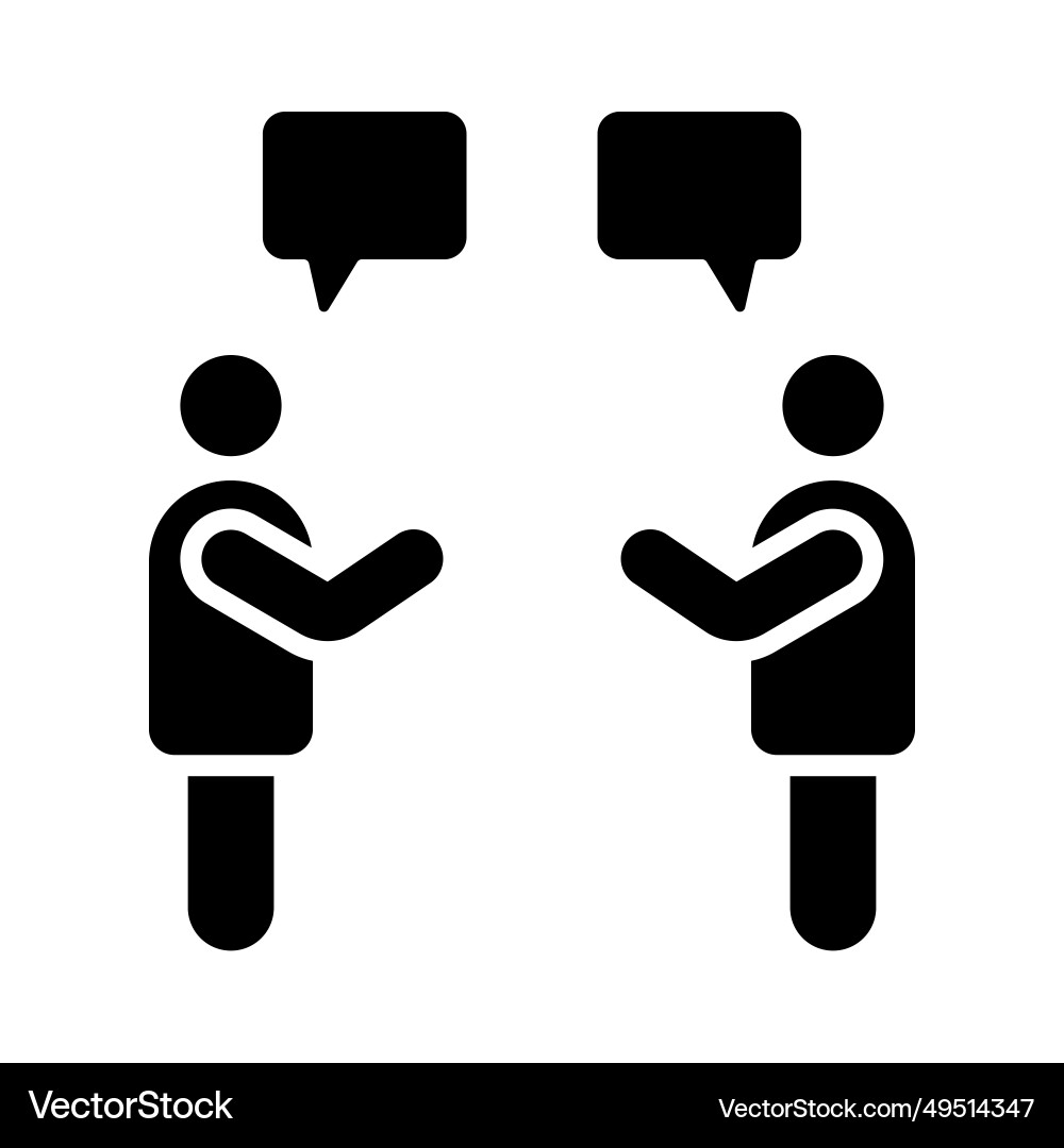 Communication skills glyph icon for personal Vector Image