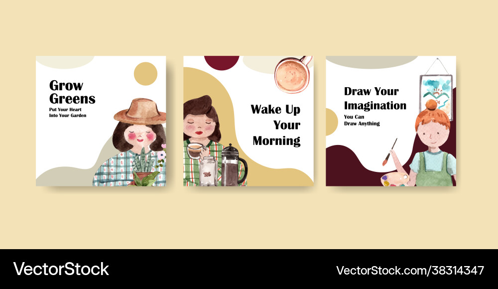 Daily life ads template design for brochure Vector Image